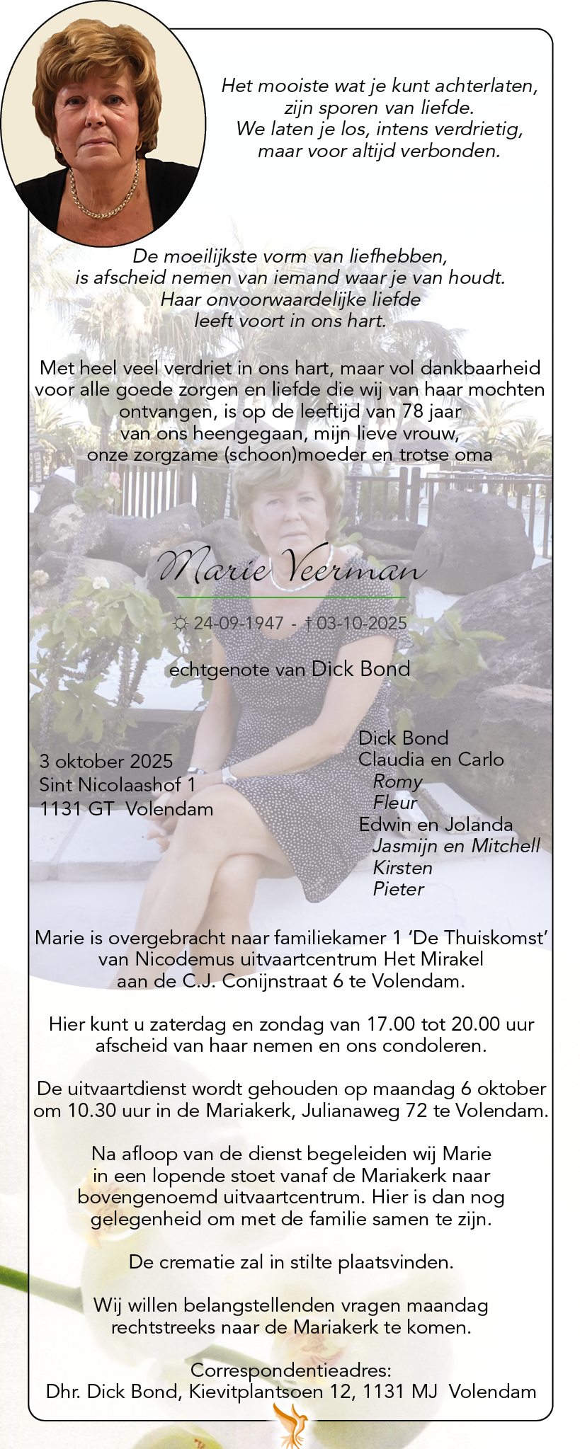 Mevr. M. Veerman - Nieuw-Volendam