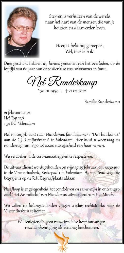 Mevr. N. Runderkamp - Nieuw-Volendam