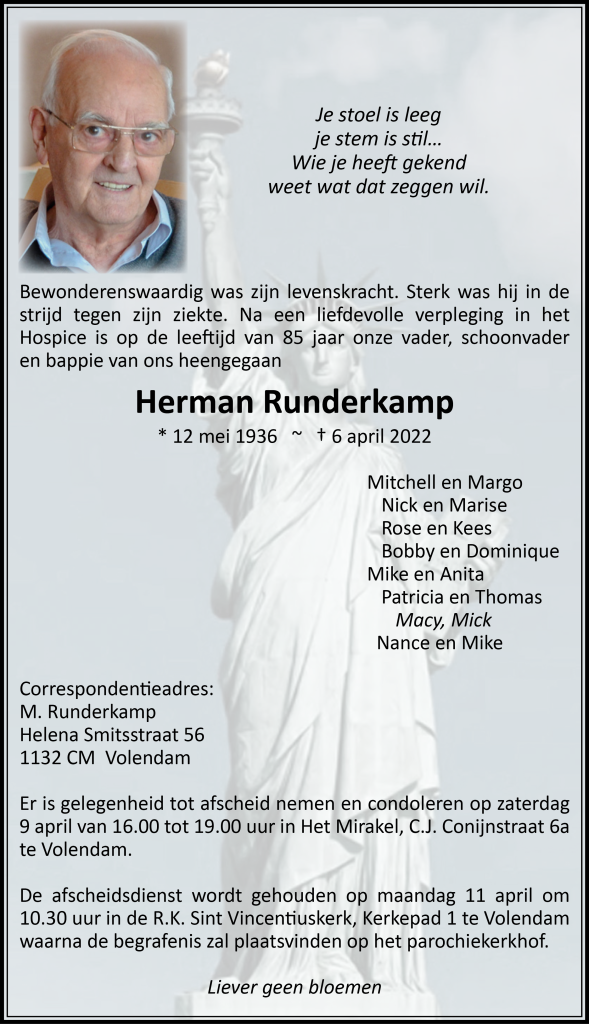 Dhr. H. Runderkamp - Nieuw-Volendam