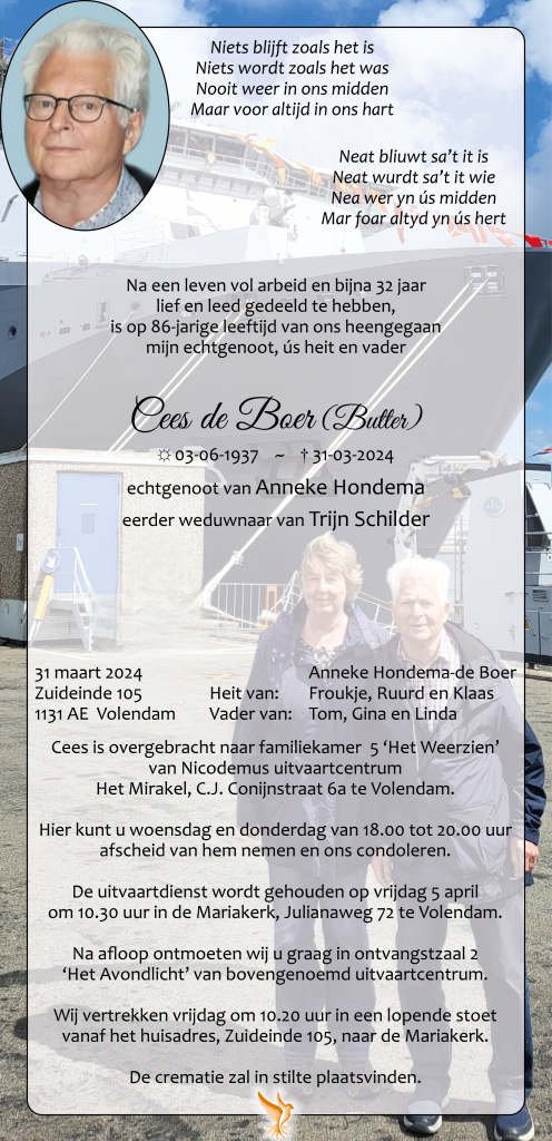 Dhr. C. de Boer - Nieuw-Volendam