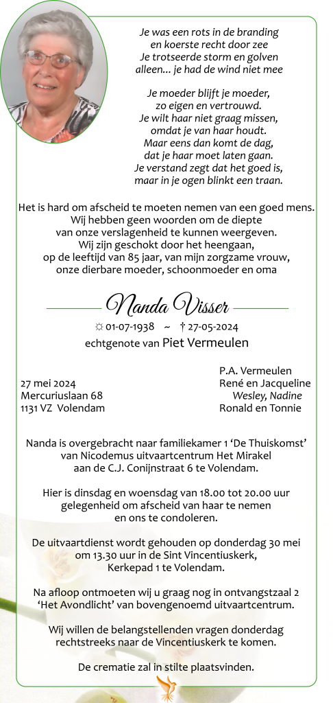 Mevr. N. Visser - Nieuw-Volendam