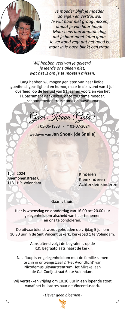 Mevr. G. Kroon (Golo) - Nieuw-Volendam