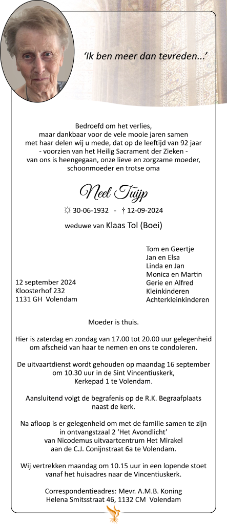 Mevr. N. Tuijp - Nieuw-Volendam