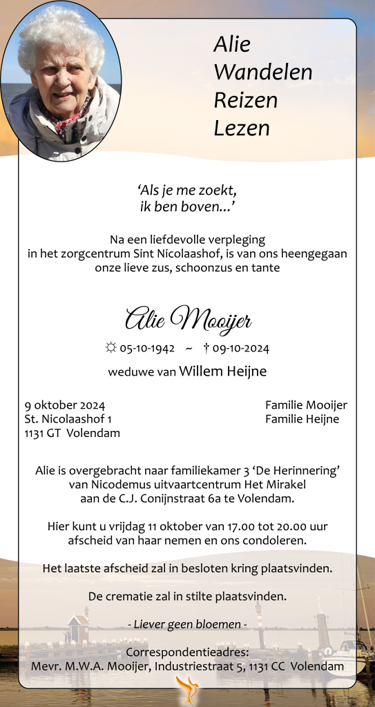 Mevr. A. Mooijer - Nieuw-Volendam