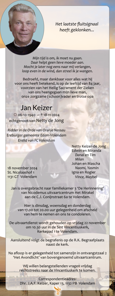 Dhr. J. Keizer - Nieuw-Volendam