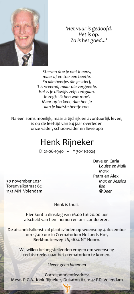 Dhr. H. Rijneker - Nieuw-Volendam