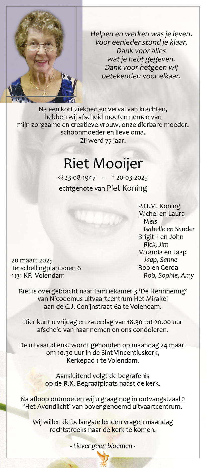 Mevr. R. Mooijer - Nieuw-Volendam