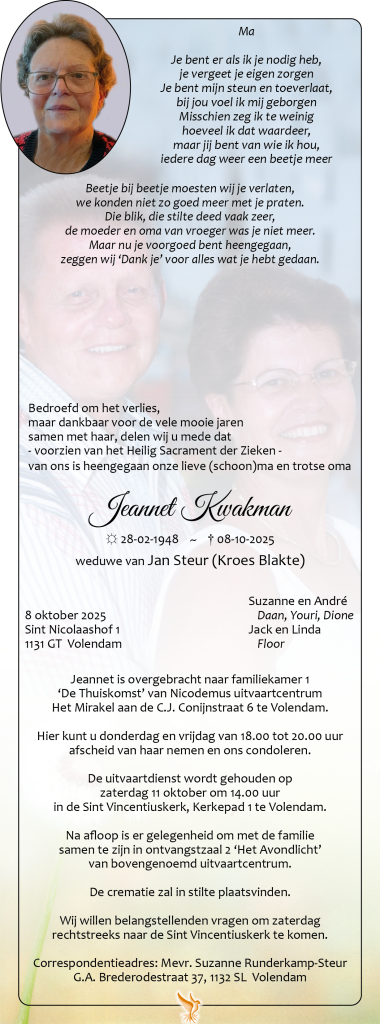 Mevr. J. Kwakman - Nieuw-Volendam